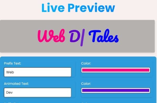 Animated Text Generator - WebDevTales